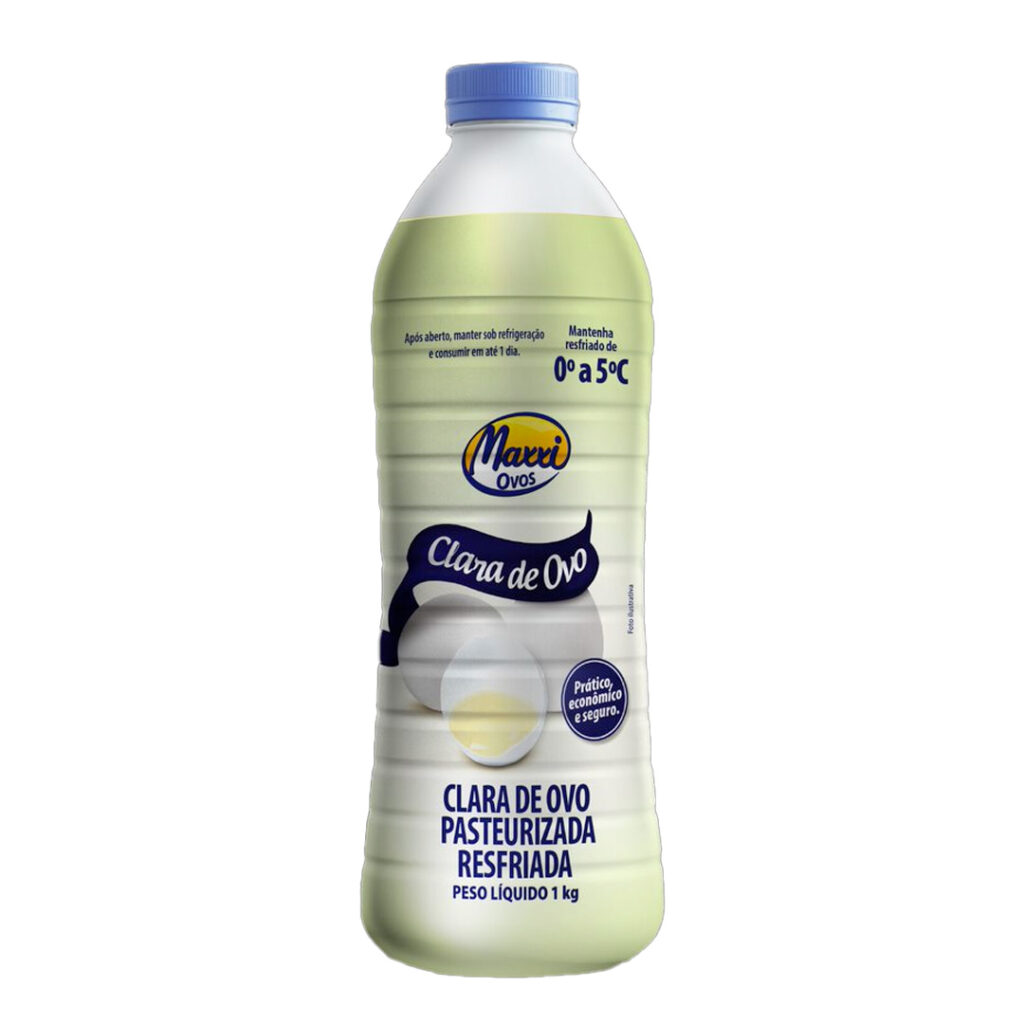 Clara de ovo pasteurizada 1Kg PET com 12 unidades